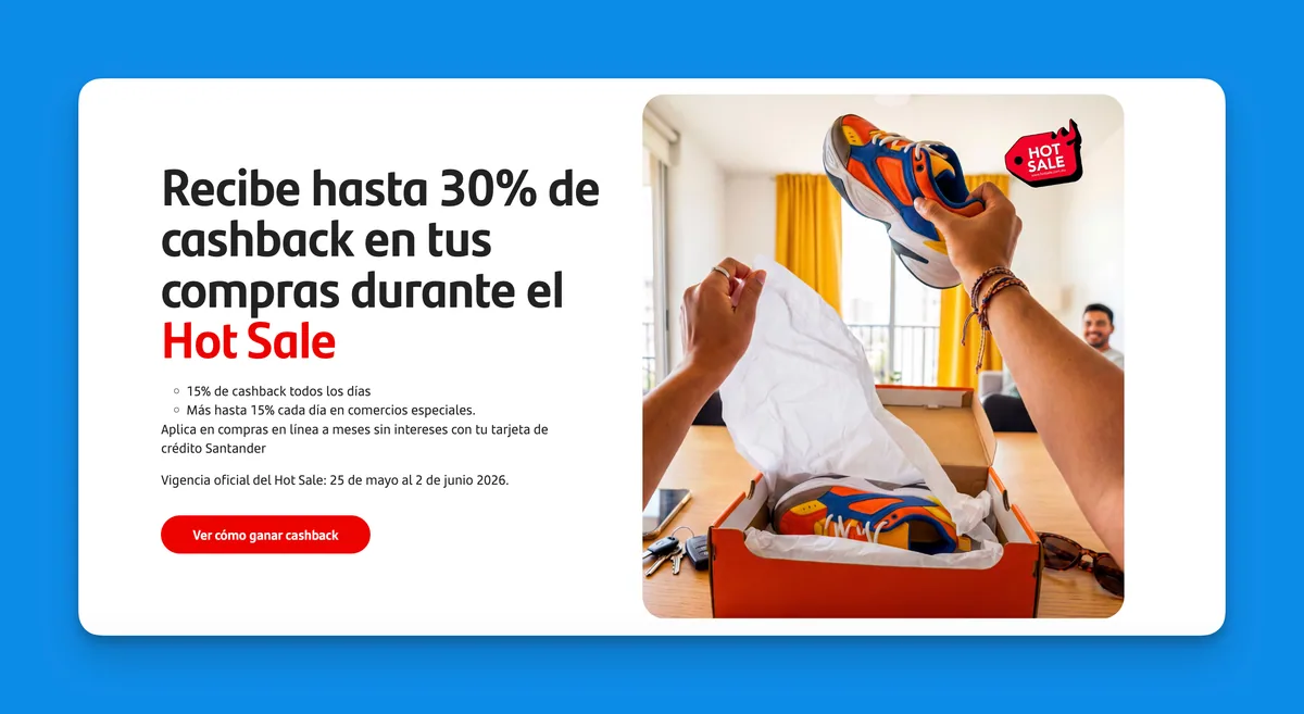 Hot Sale Santander 2026: hasta 30% de cashback (y la trampa de ...